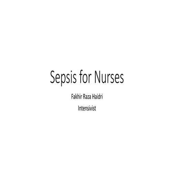 Sepsis for nurses | PPTX