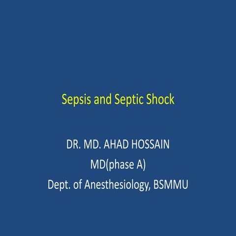 Sepsis & septic shock an updated management | PPTX