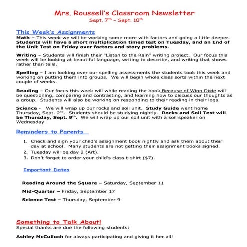 Sept. 7 - sept. 10 newsletter | PDF