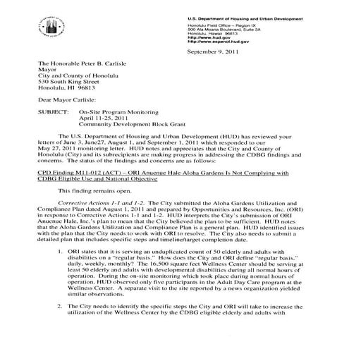 Sept. 9 HUD Letter | PDF