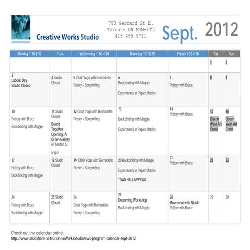 cws-program-calendar-sept-2012 | PPT