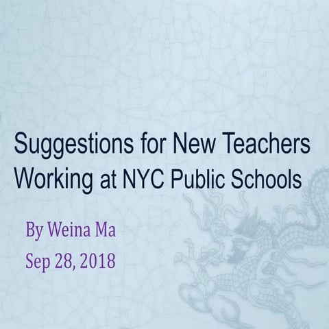 Suggestions for New Teachers | PPT