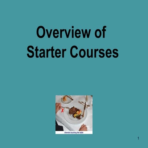 Sept 6 Overview of Starter Courses | PPT