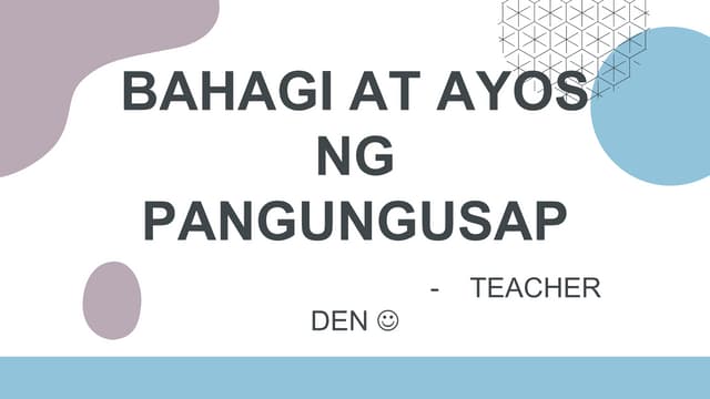 Pang abay na Panang-ayon, pananggi at pang-agam (ACTIVITY) | PPTX