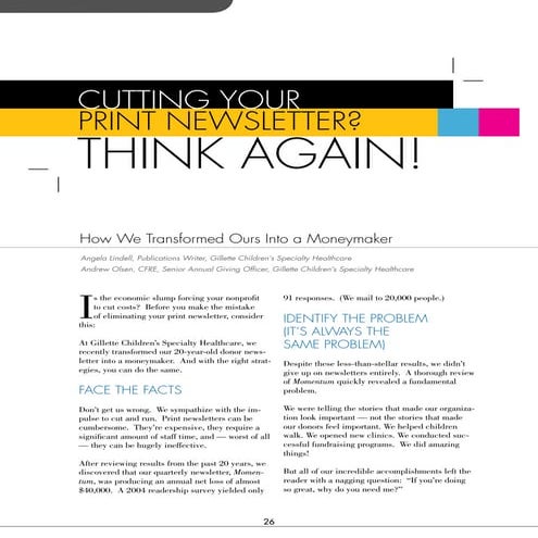 Cutting Your Print Newsletter? THINK AGAIN! | PDF