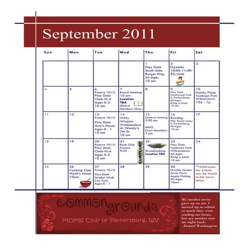 September2011 calendar | PDF