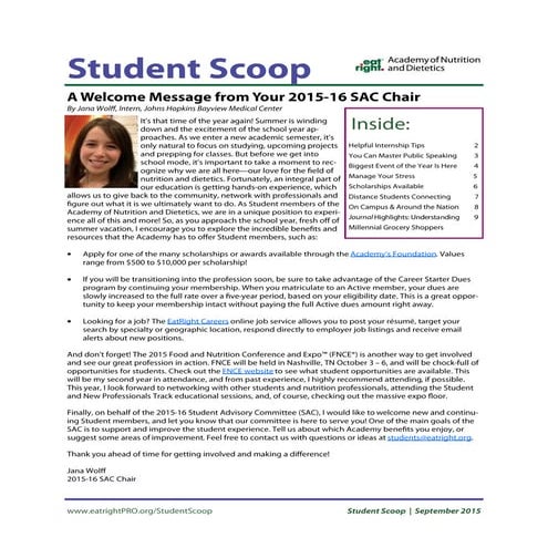 Student Scoop Newsletter September 2015 | PDF