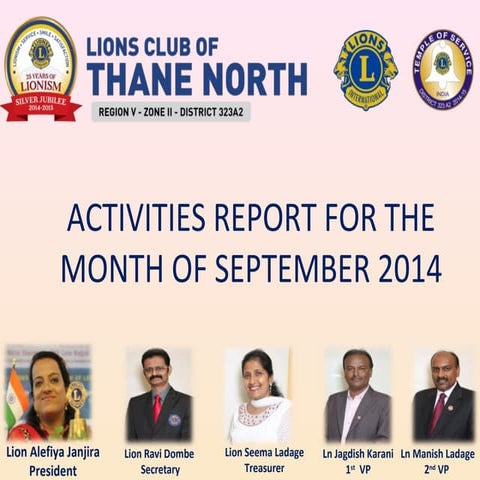 Lions Club Of Thane North: September Activity Report | PPS
