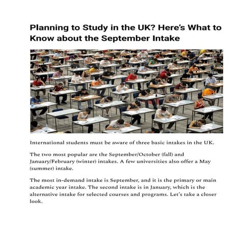 Upcoming Intakes UK: A Comprehensive Guide to Application Deadlines | PPTX