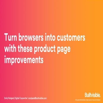 Webinar Turn Browsers To Customers With Product Page Improvements Ppt