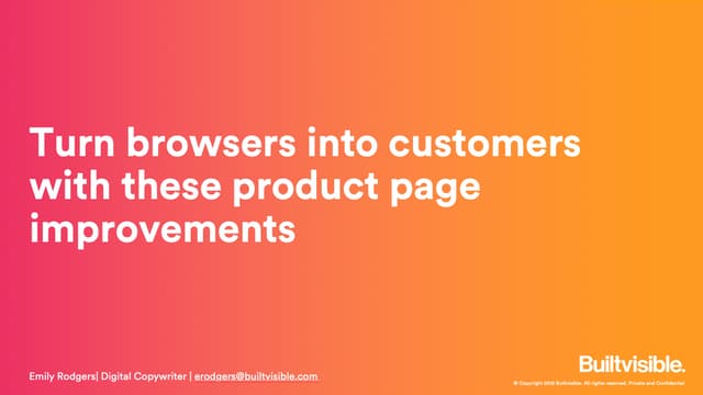 Webinar Turn Browsers To Customers With Product Page Improvements Ppt