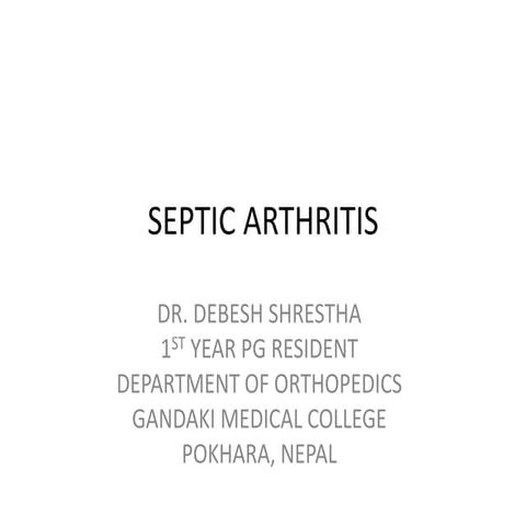 Acute pyogenic arthritis by dr ashutosh | PPTX