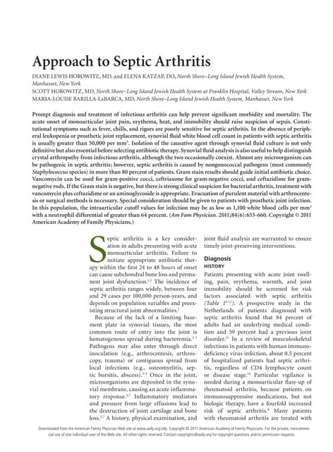 Septic arthritis | PPT