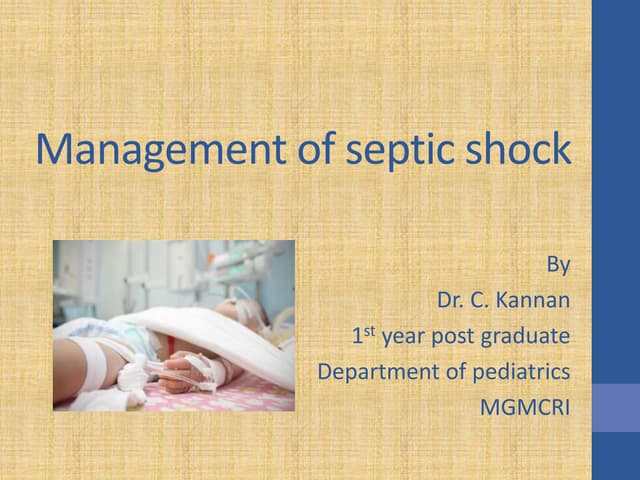 Septic Shock Management Ppt