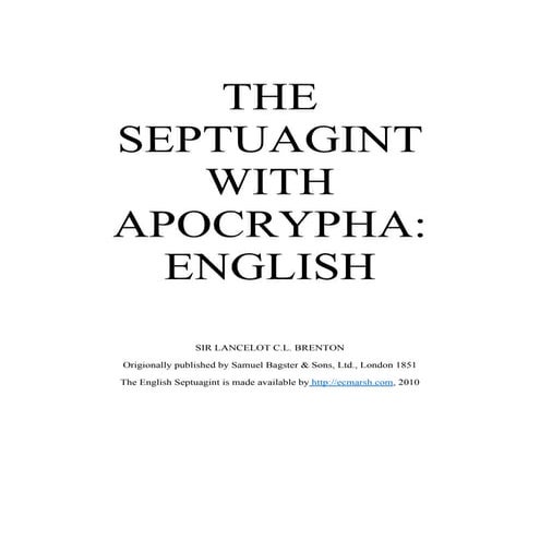 Septuagint LXX | PDF