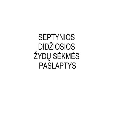 Septynios žydų sėkmės paslaptys | PPT