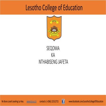 LEBOLLO LA SESOTHO LA BASHEMANE | PPTX