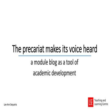The precariat makes its voice heard | PPT