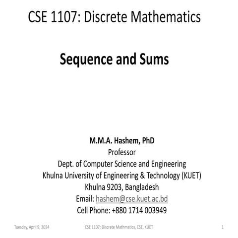 Sequence and Sums in Discrete Mathmatics.pptx