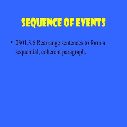 Sequence of events 0301.3.6 | PPT | Sports