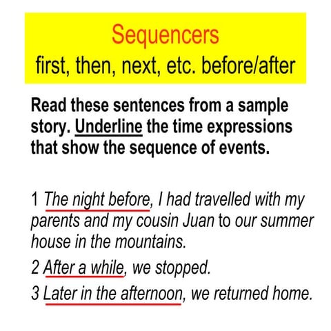 Time sequencers and connectors