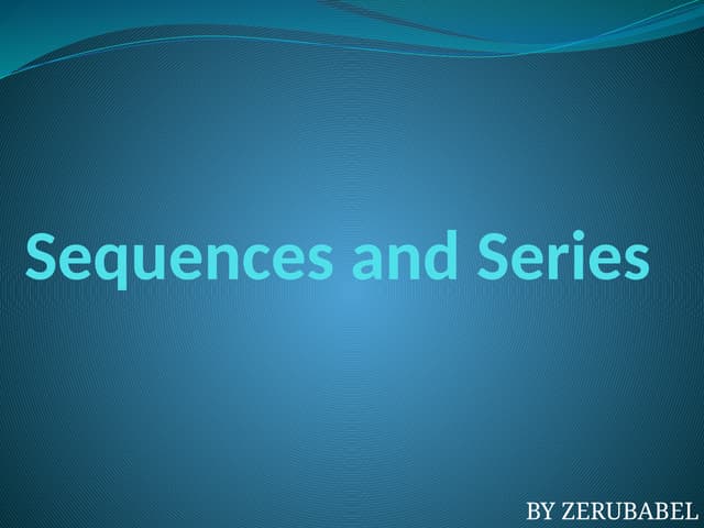 Introduction to sequences and series | PPTX