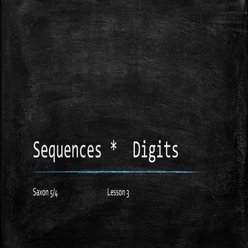 Sequences , Saxon 5/4 Lesson 3 | PDF