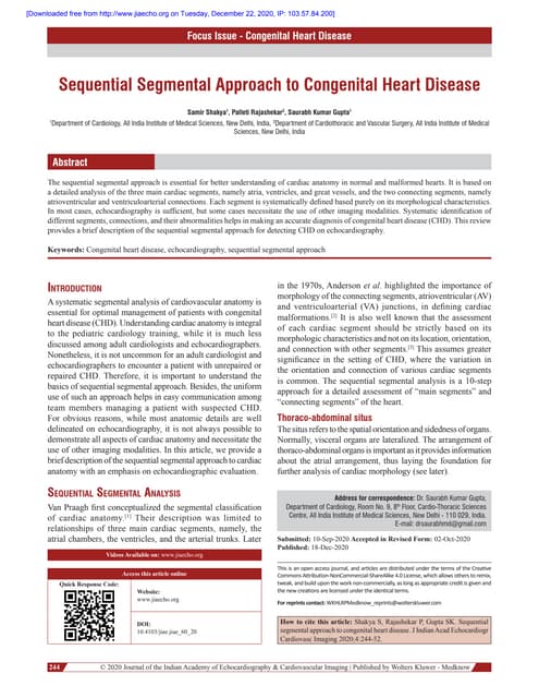 Sequential segmental approach to congenital heart disease | PDF