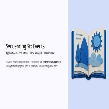 Sequencing Six Events: Mastering Story Order in Grade 4 Literary Texts ...