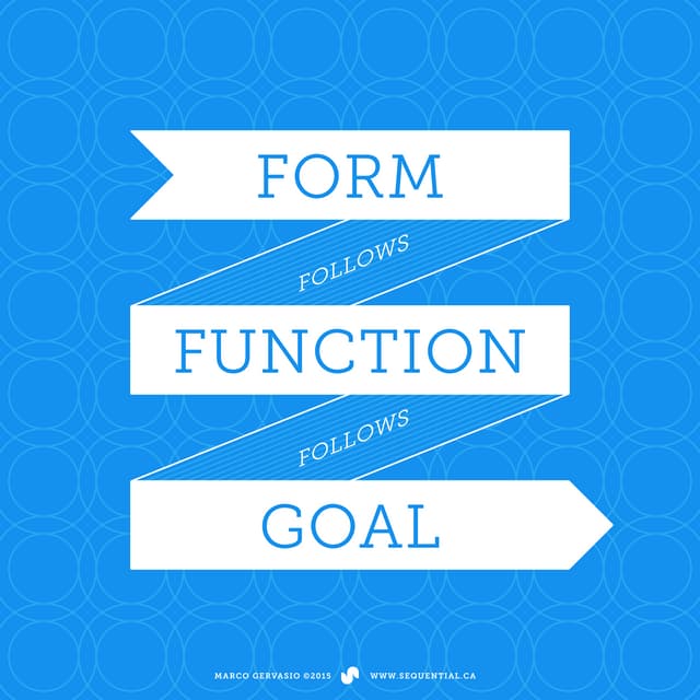 Weekly Thought - Poster #2: "Form Follows Function Follows Goal" | PDF