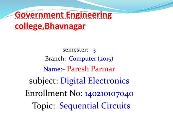Combinational Circuits And Sequential Circuits Pptx Programming Languages Computing