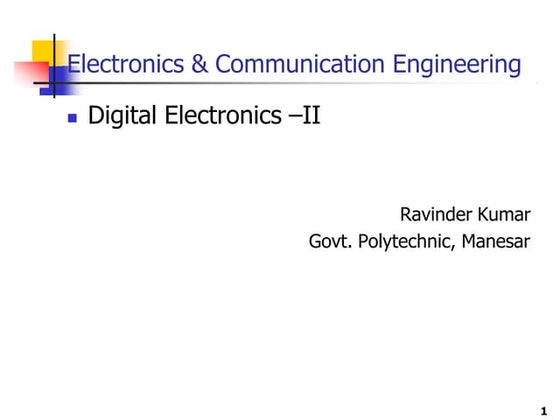 Digital Logic Design Synchronous Logic Circuits Ppt