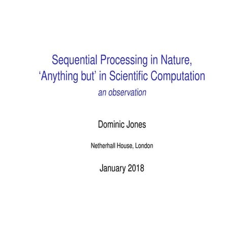 Sequential Processing In Nature Ppt