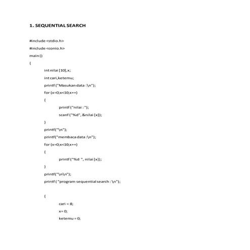 Sequential & binary, linear search | PPTX