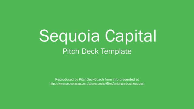 Sequoia Capital Pitch Deck Template | PDF