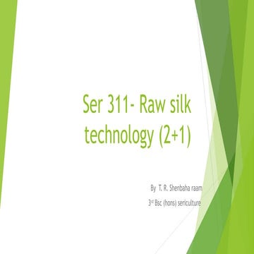 Sericulture - Post Cocoon Technology / Processing of Cocoons | PPTX