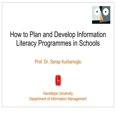 How to Plan and Develop Information Literacy Programmes in Schools | PPT