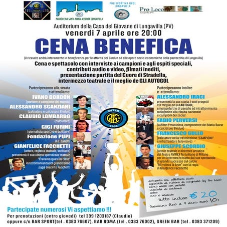 Cena benefica organizzata dall'Upol Lungavilla | PDF