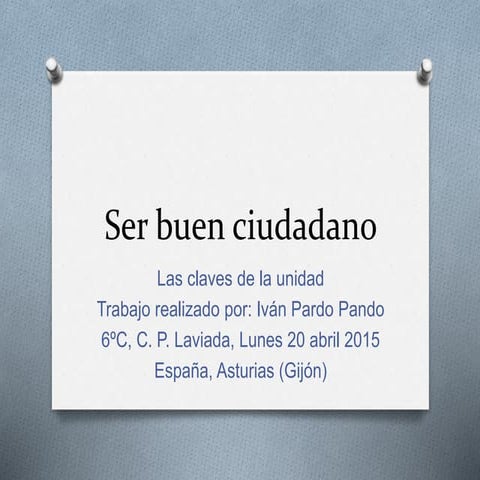 Ser buen ciudadano | PPTX