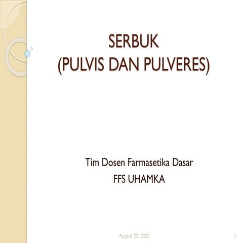 materi pulvis dan pulveres untuk SMKS Farmasi | PPT