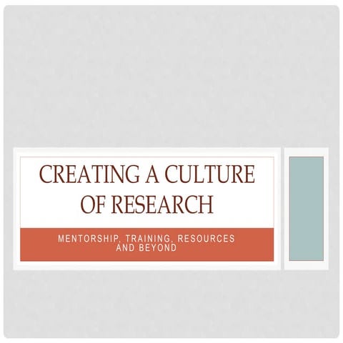 SERC - SE Research Structure Creating a Culture of Research | PPTX