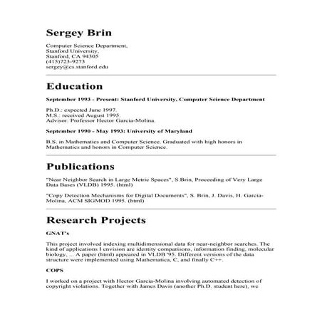 Curriculo Sergey Brin | PDF