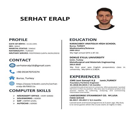 Serhat Eralp Resume | PDF