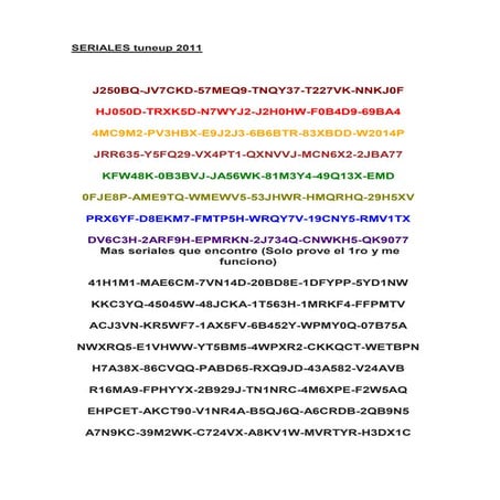 Seriales tune up | PDF