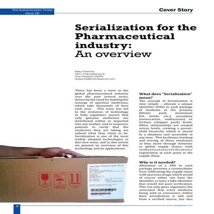 Serialization for the pharmaceutical industry an overview | PDF