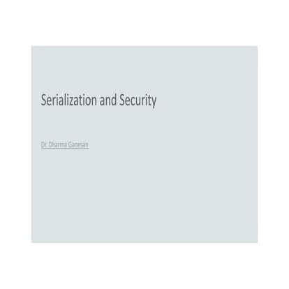 Net Deserialization Attacks Ppt