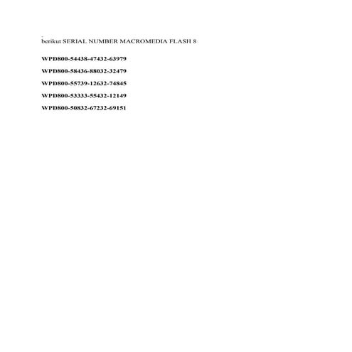 Serial number macromedia flash 8 | DOCX