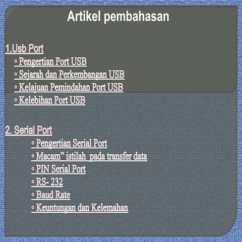 Serial Port dan usb Port | PPTX