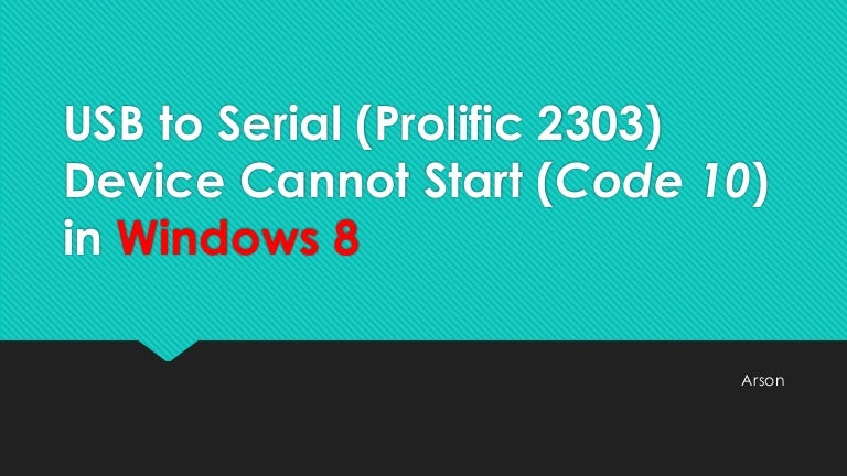 Serial port error code 10 on windows 8 fix step