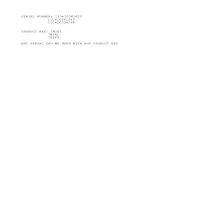 Serial + product key | TXT